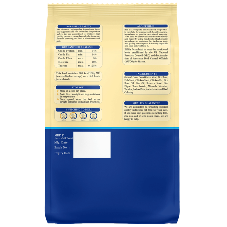 Billi Kitten Tuna Cat Food - Taiyo Feed Mill Limited