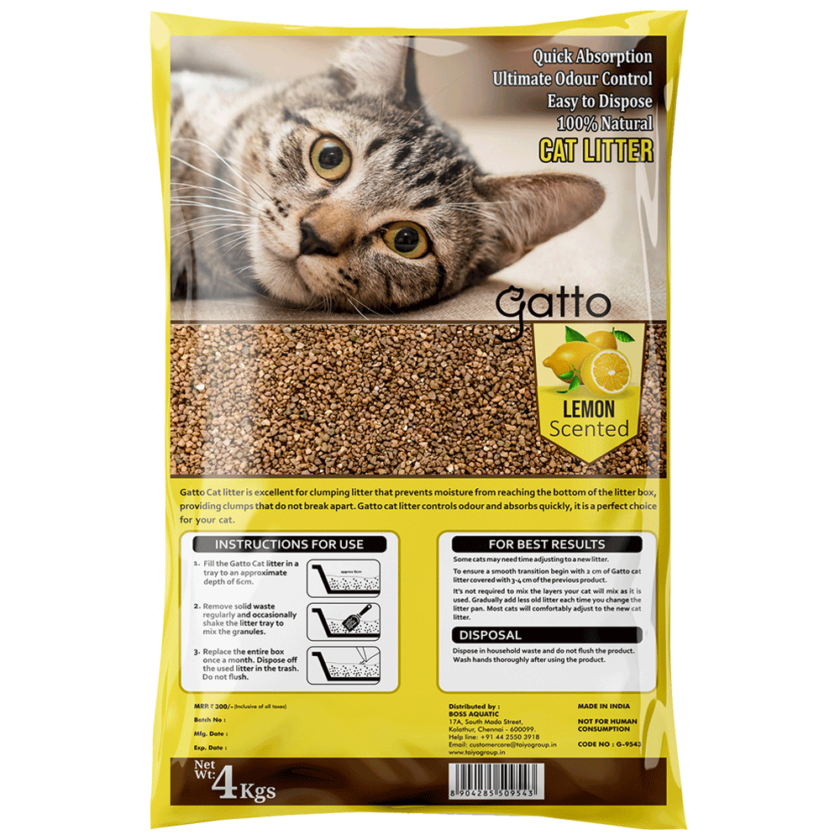Gatto Cat Litter - Lemon - Taiyo Feed Mill Limited