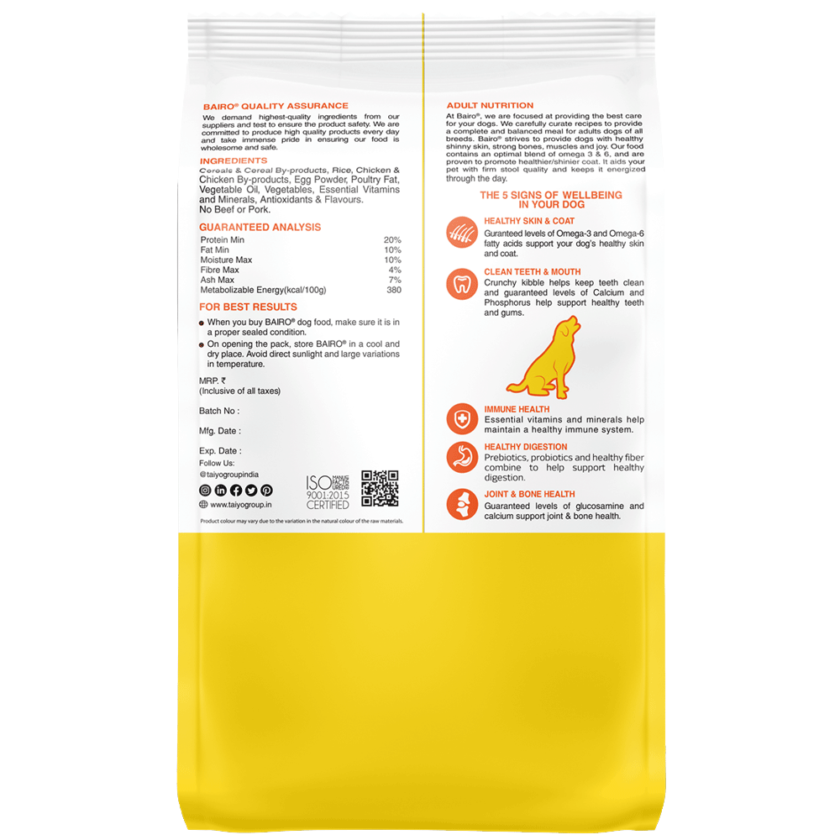 Bairo Adult Chicken & Egg Dog Food - Taiyo Feed Mill Limited