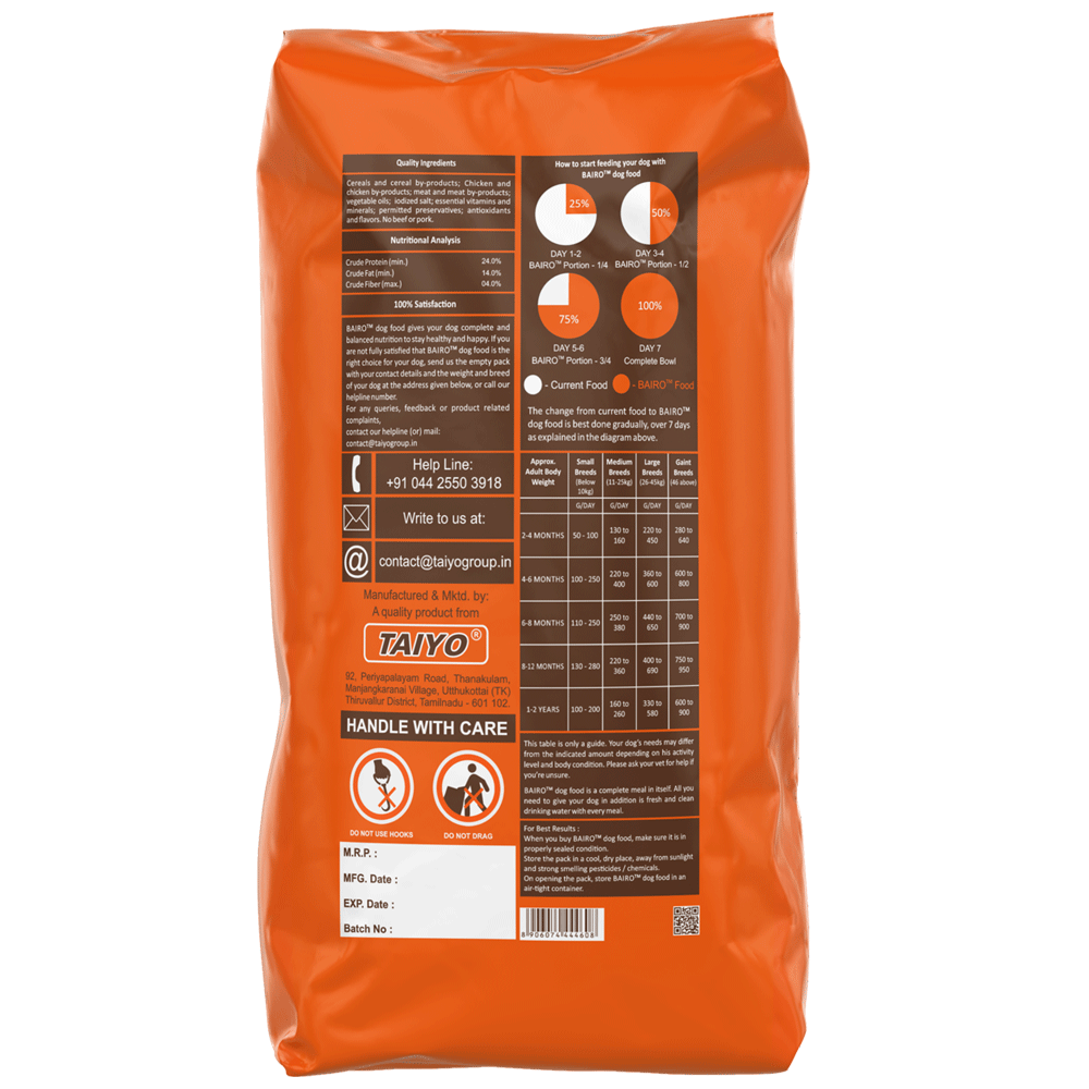 Bairo EC Puppy Chicken & Rice Dog Food - Taiyo Feed Mill Limited